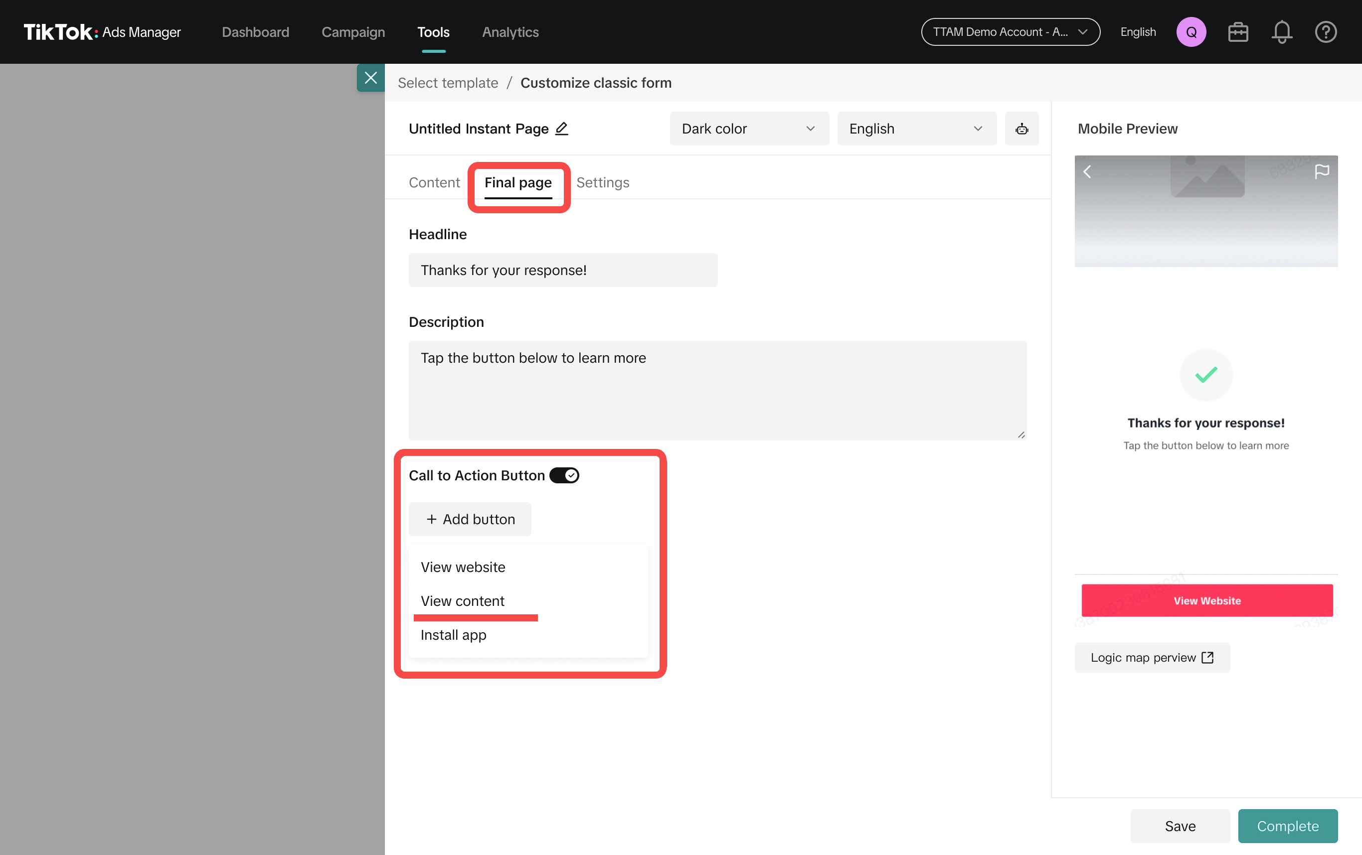 Gated content for Instant Forms | TikTok for Business