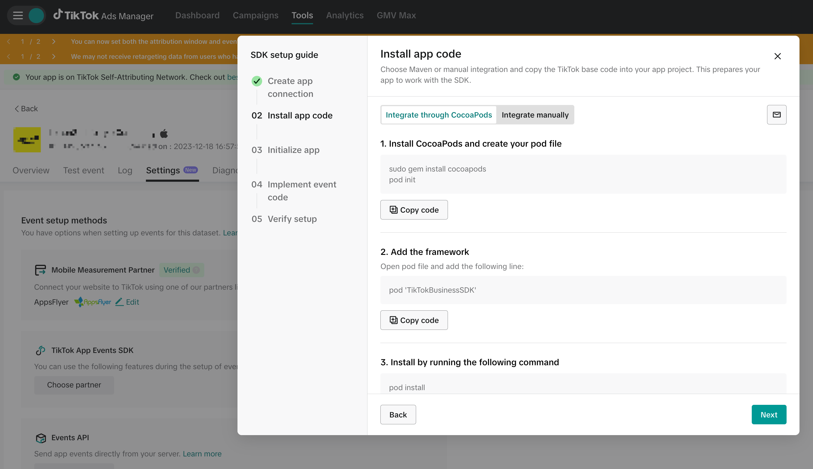 Integrate App Events SDK | TikTok for Business